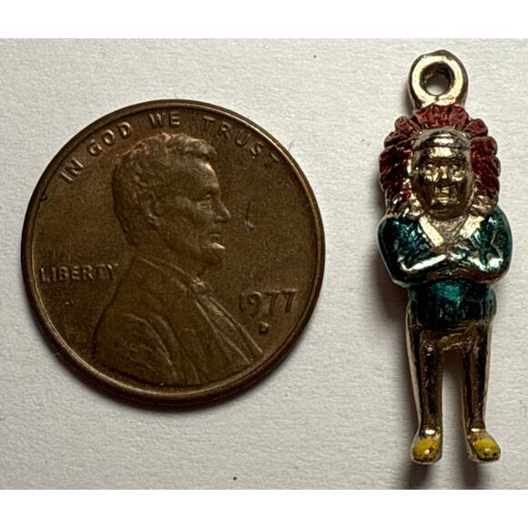 unbranded | Accents | Vintage Cracker Jack Native American Metal Charm ...